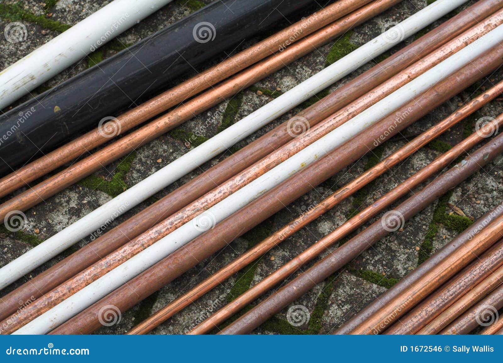 Copper pipes stock photo. Image of metal, stones, heating - 1672546