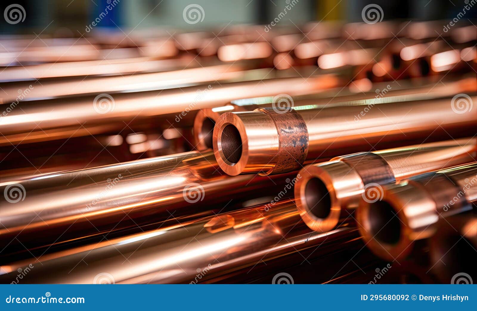 Copper Pipes Aligned in a Perfect Formation Stock Illustration ...