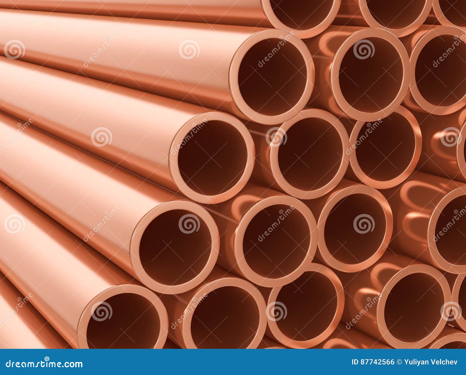 Copper pipes stock illustration. Illustration of tube - 87742566