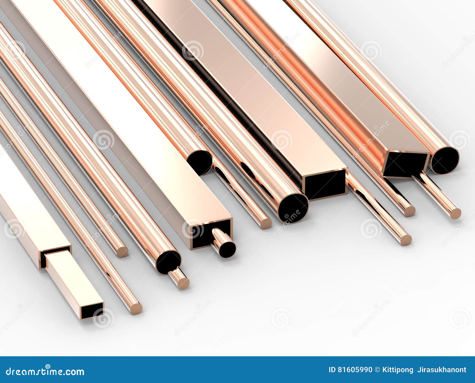 Copper pipes stock illustration. Illustration of construction - 81605990