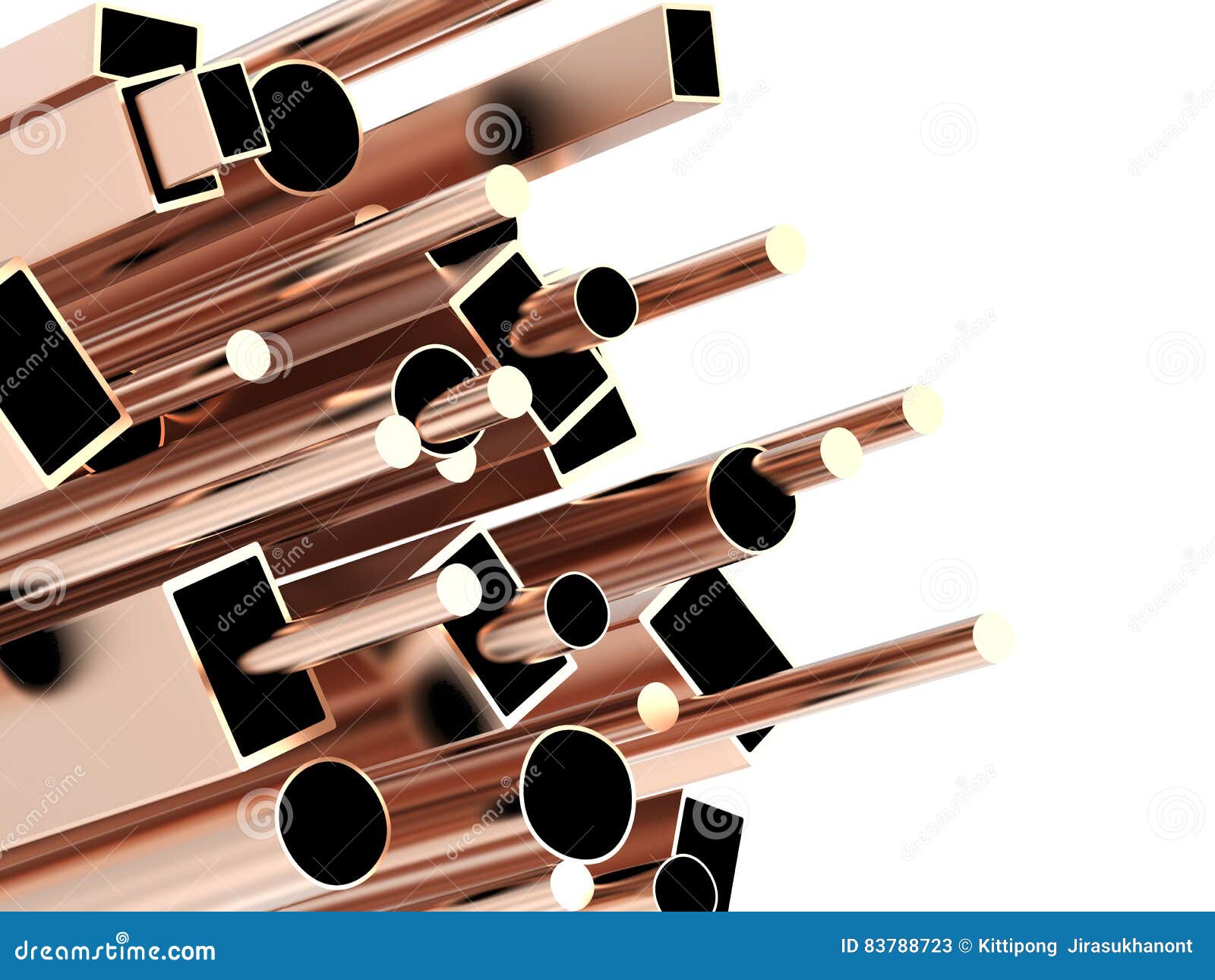 Copper pipes stock illustration. Illustration of pipeline - 83788723