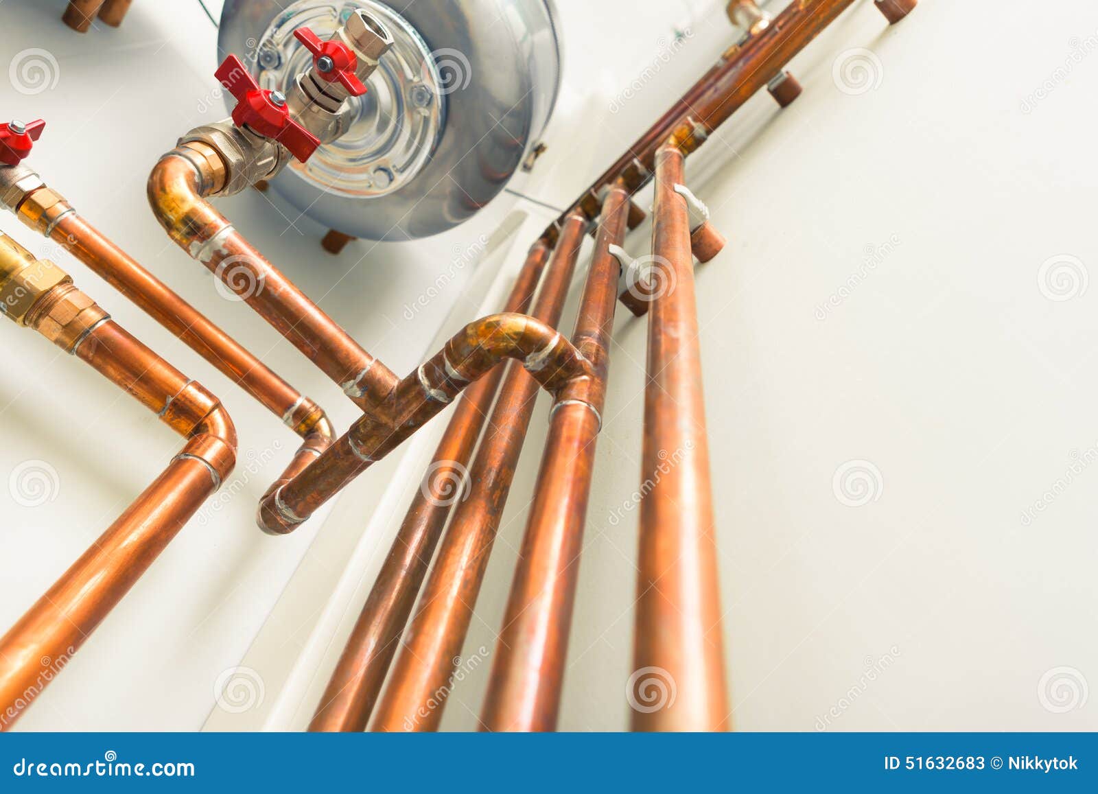 Copper pipes engineering stock image. Image of light - 51632683