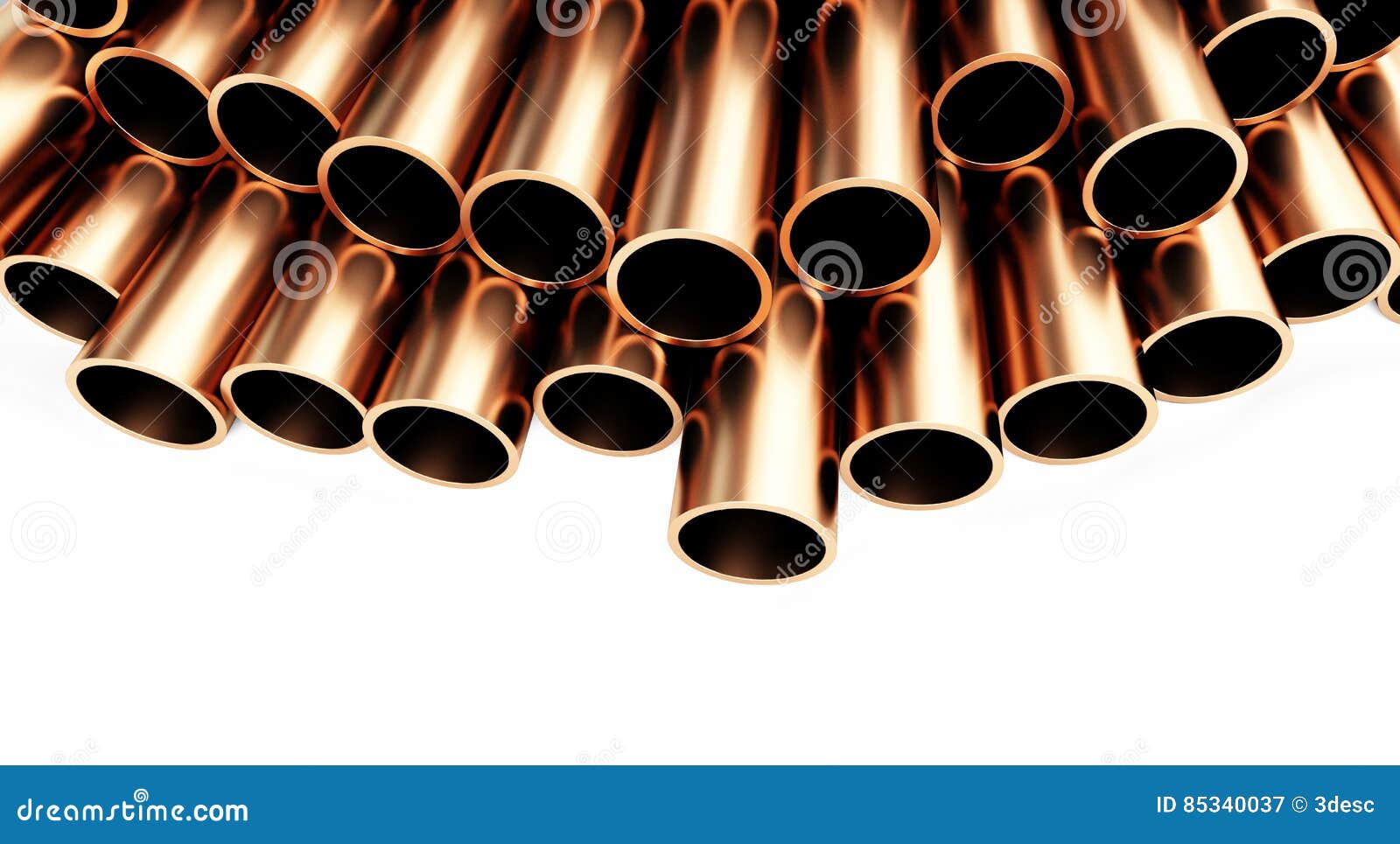 Copper Pipes. Isolated on White Background Stock Illustration ...