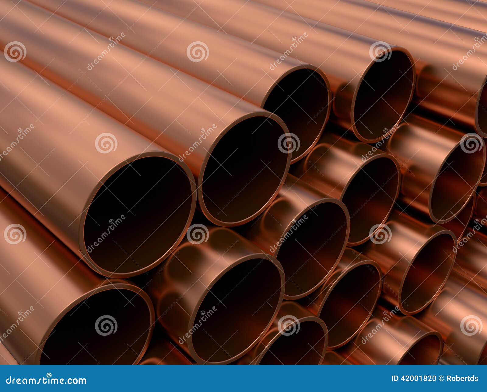 Copper pipes stock illustration. Illustration of pipeline - 42001820