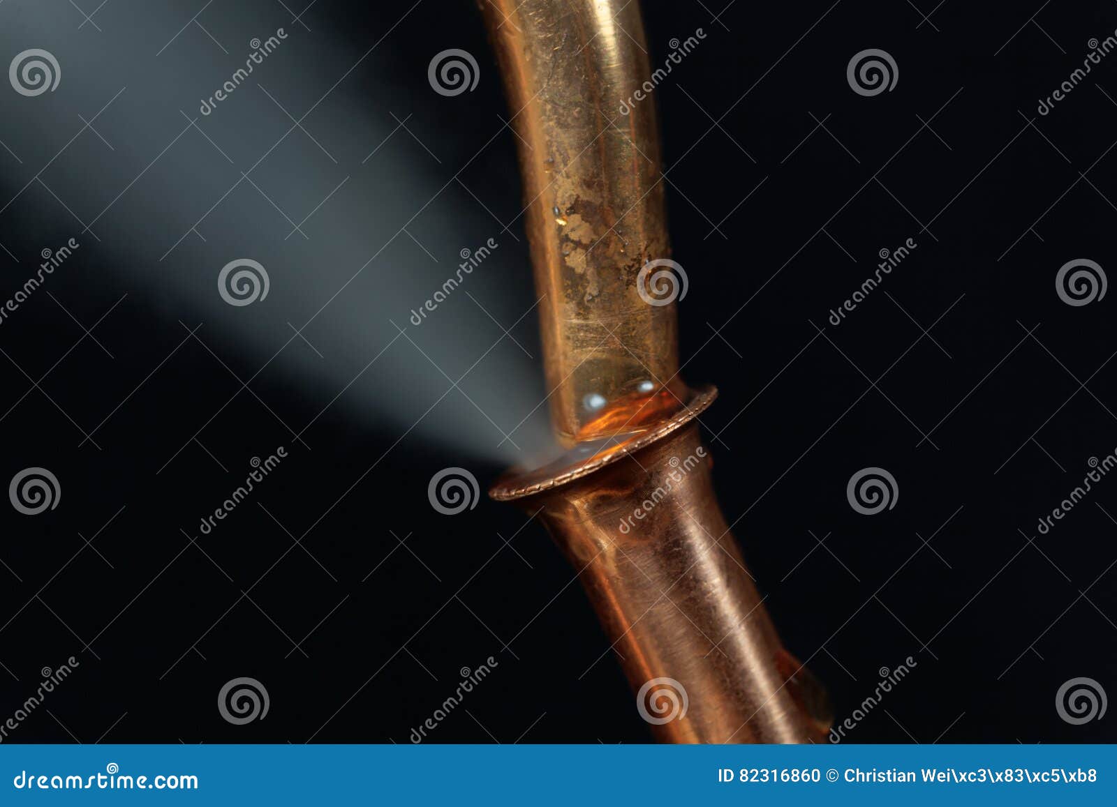 Copper pipes with steam stock photo. Image of heat, maintenance - 82316860