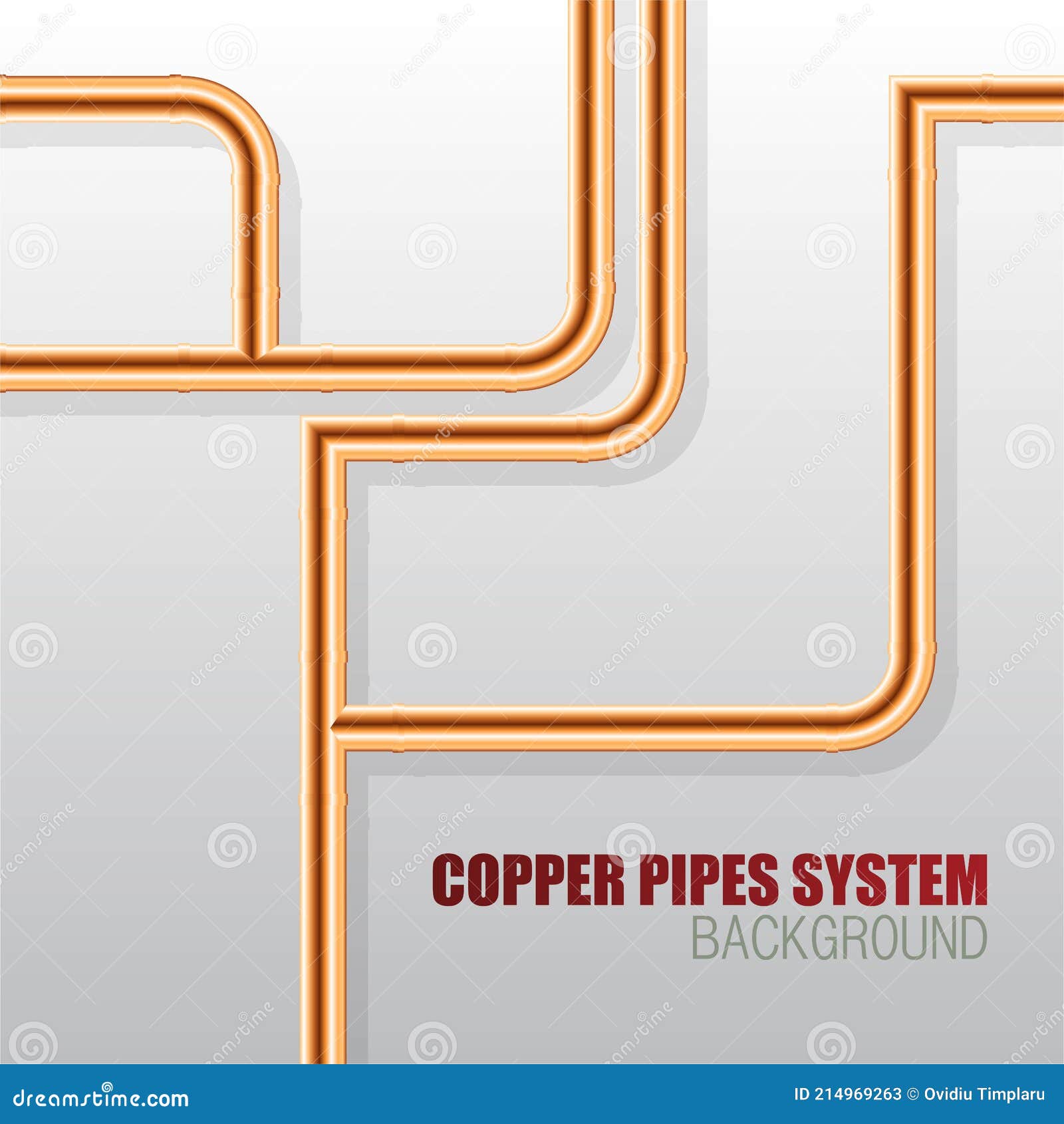 Copper Pipes System Background Vector Illustration Stock Vector ...