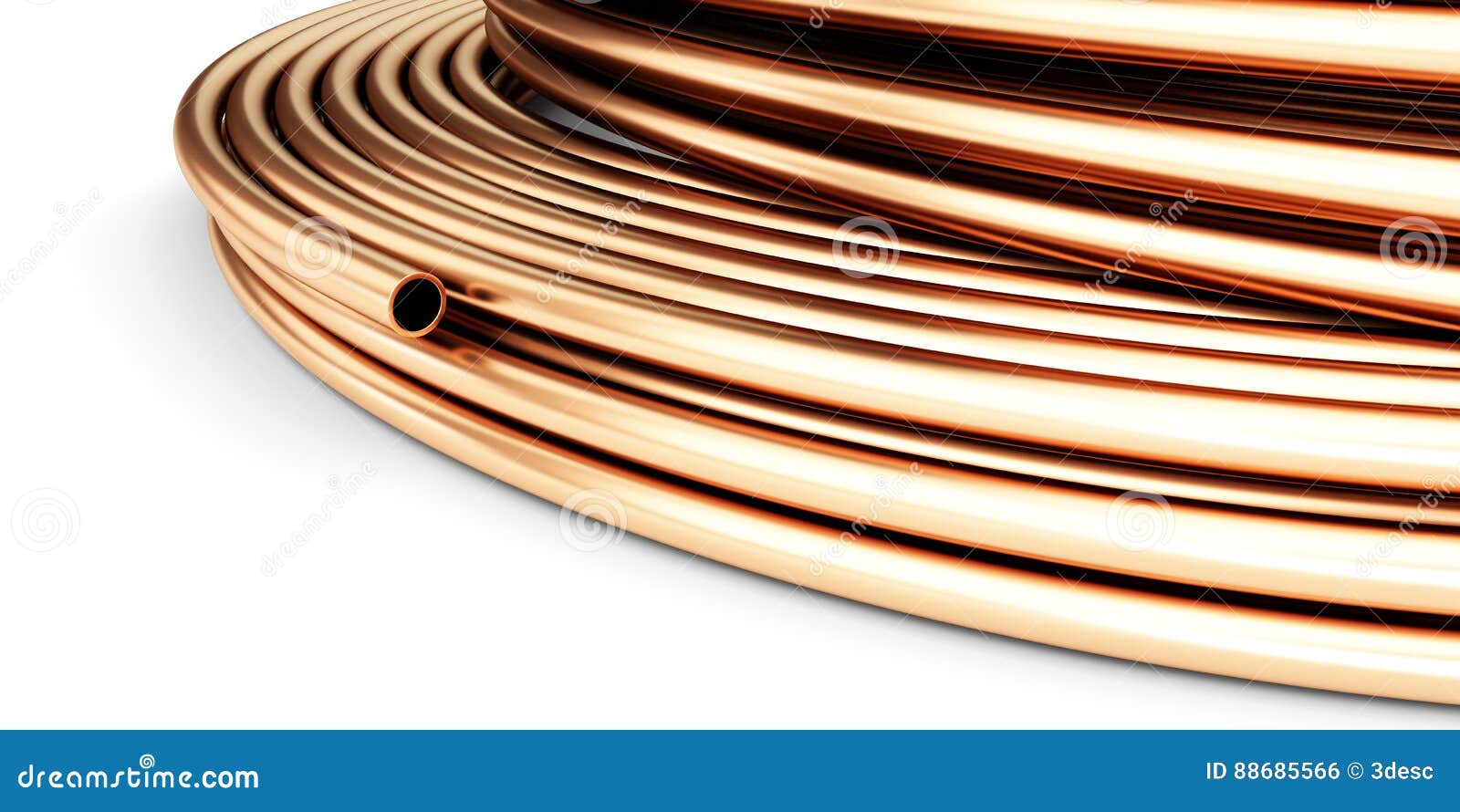 Copper Pipes on a White Background Stock Illustration - Illustration of ...