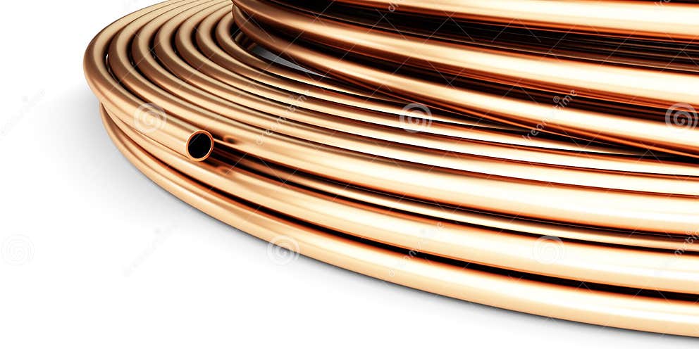 Copper Pipes on a White Background Stock Illustration - Illustration of ...