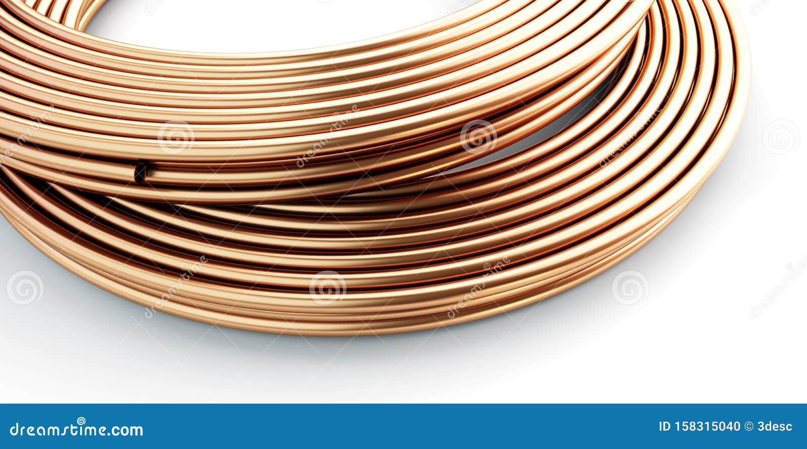 Copper Pipes on White Background. 3d Stock Illustration - Illustration ...