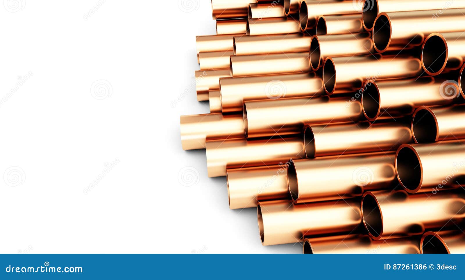Copper Pipes on a White Background Stock Illustration - Illustration of ...