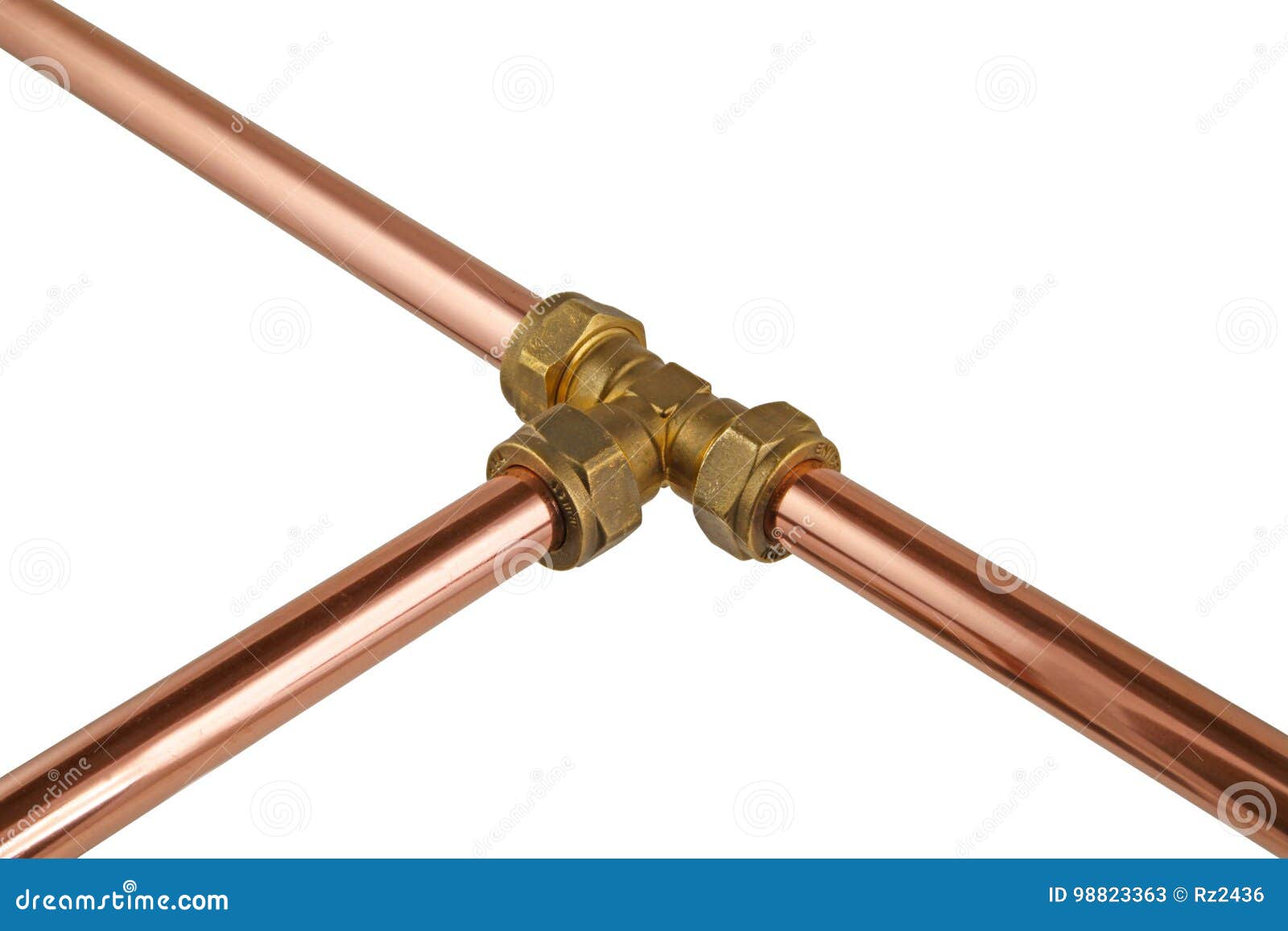 Copper pipework stock image. Image of quarter, gate, central - 98823363
