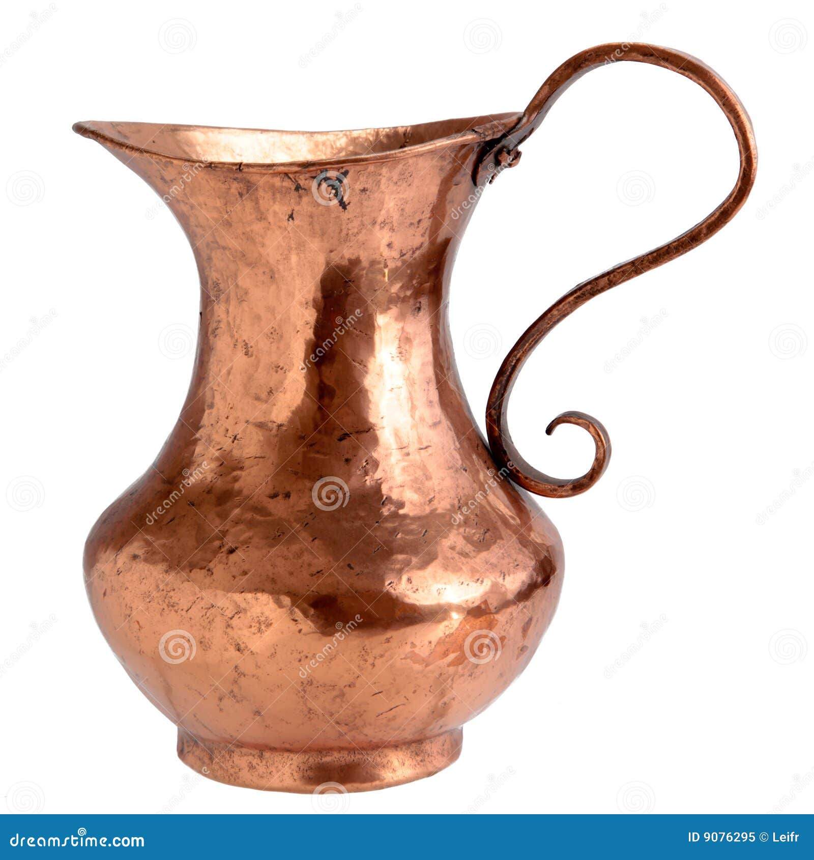 Copper pitcher stock image. Image of ancient, white, handle - 9076295