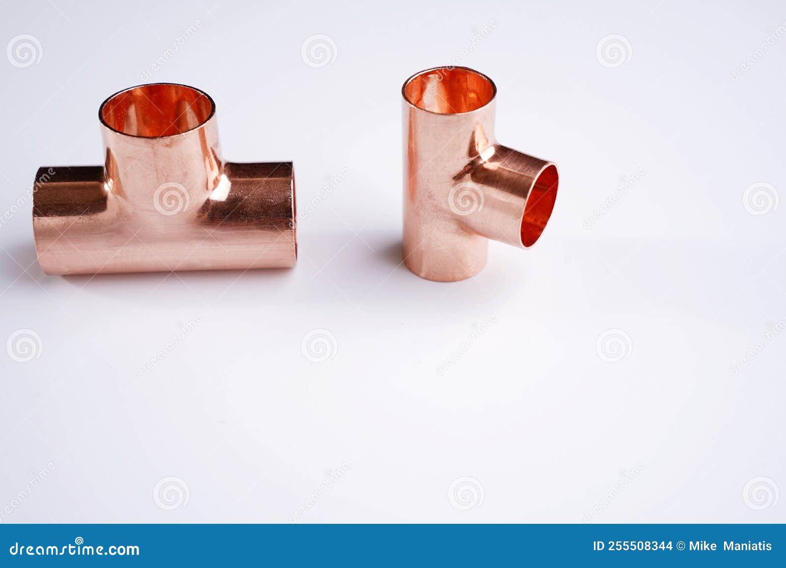Copper Plumbing Fitting Adapters Copper Pipe Accessories Isolated at ...