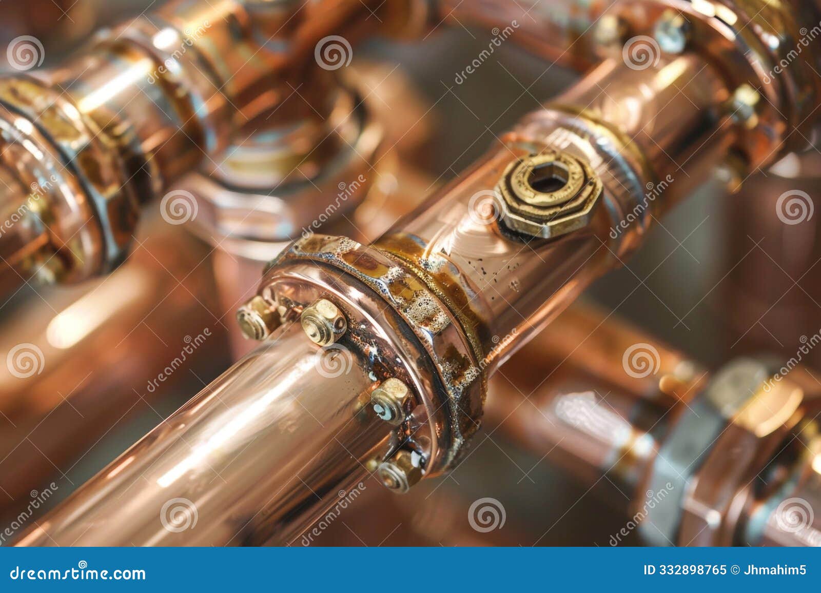 Copper Plumbing Joints in Detail Stock Illustration - Illustration of ...