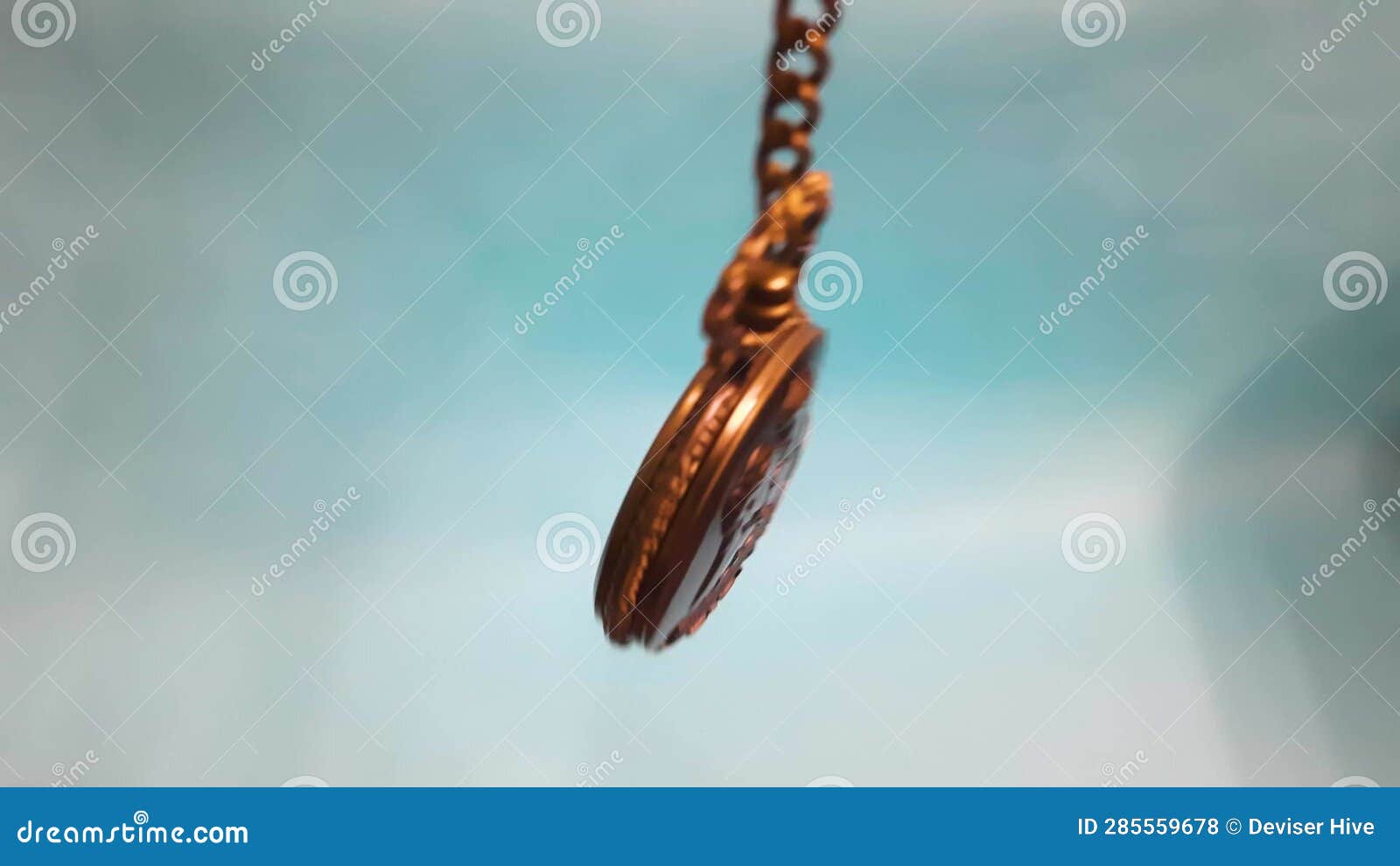 Copper Pocket Clock Pendent Rotating Stock Footage - Video of life ...