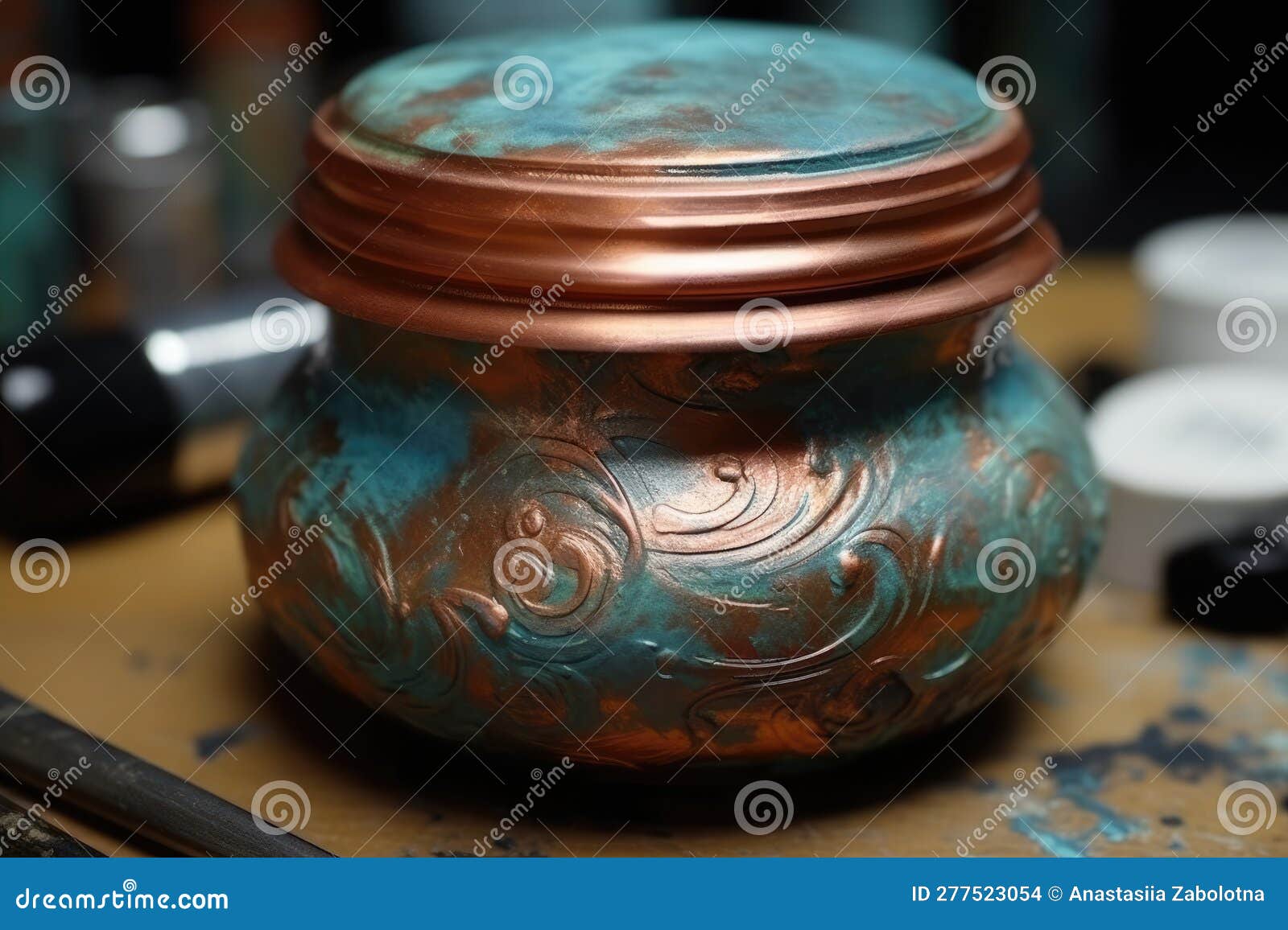 Copper Primer with Patina Effect. Generative AI Stock Illustration ...