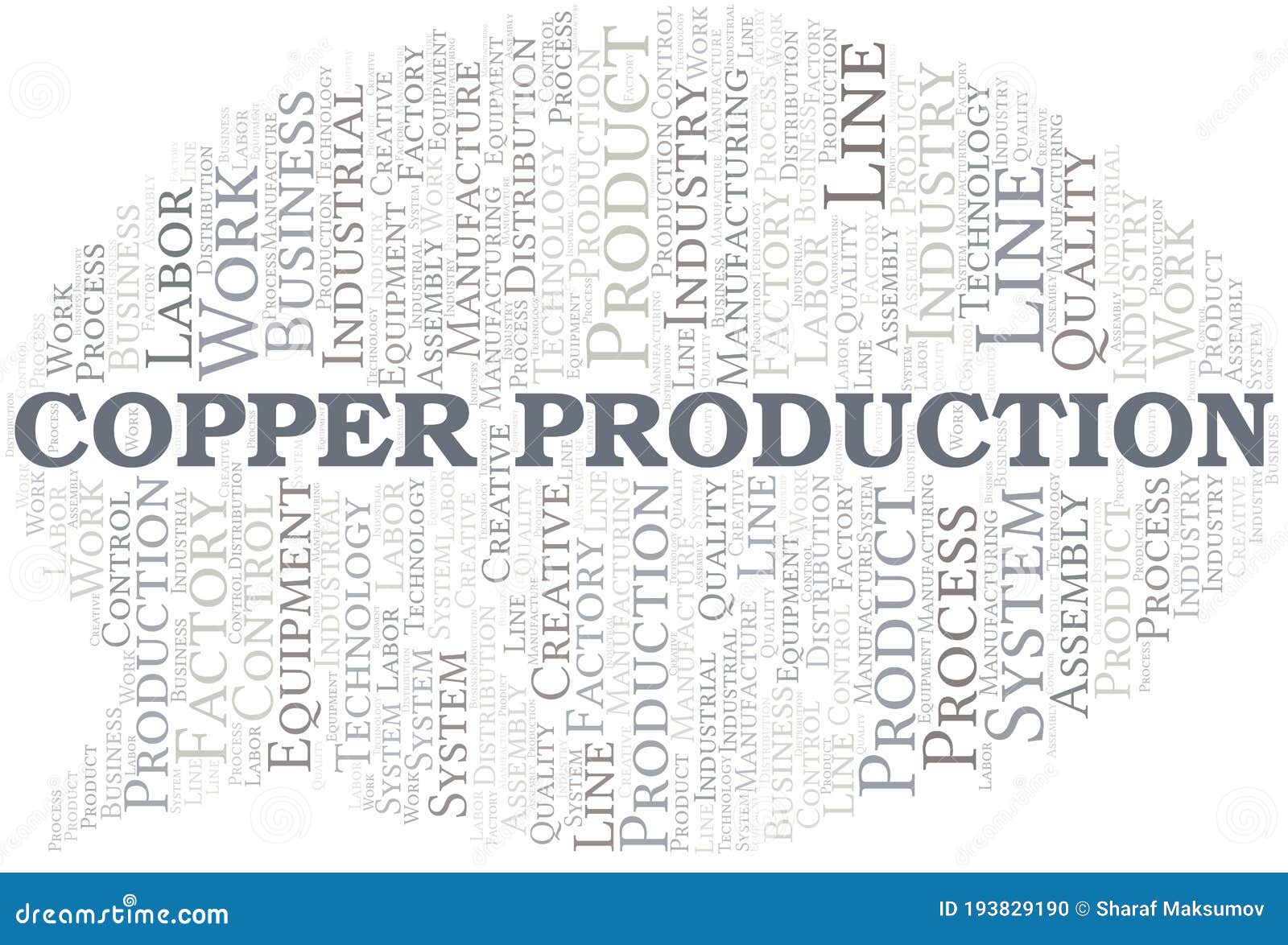 Copper Production Word Cloud Create with Text only. Stock Vector ...