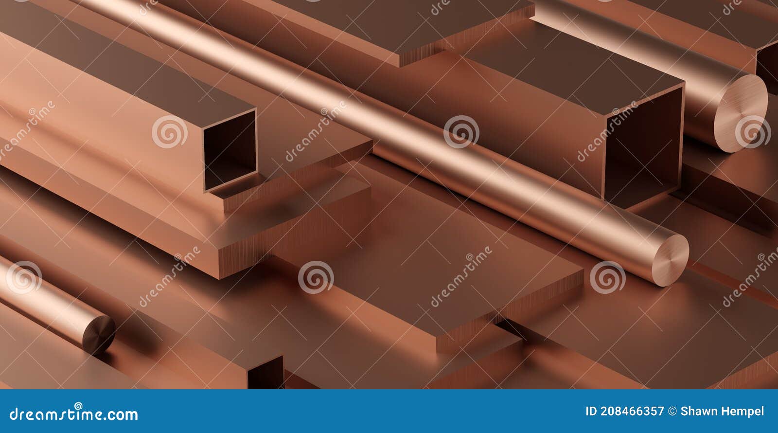 Copper Profiles Stack or Heap Frame Filling Background, Metal ...