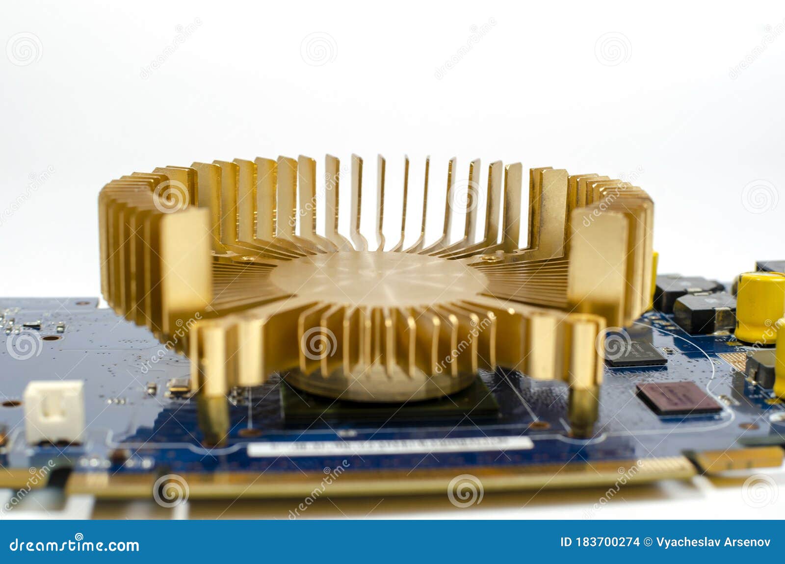 Copper Radiator of an External Video Card of a Personal Computer Stock ...