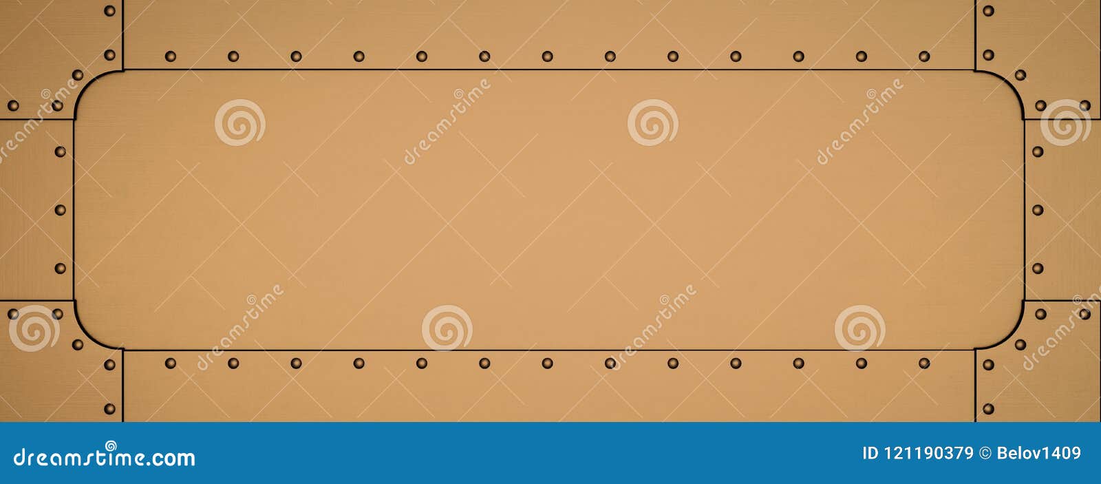 Copper Riveted Frame. Metal Banner Stock Illustration - Illustration of ...