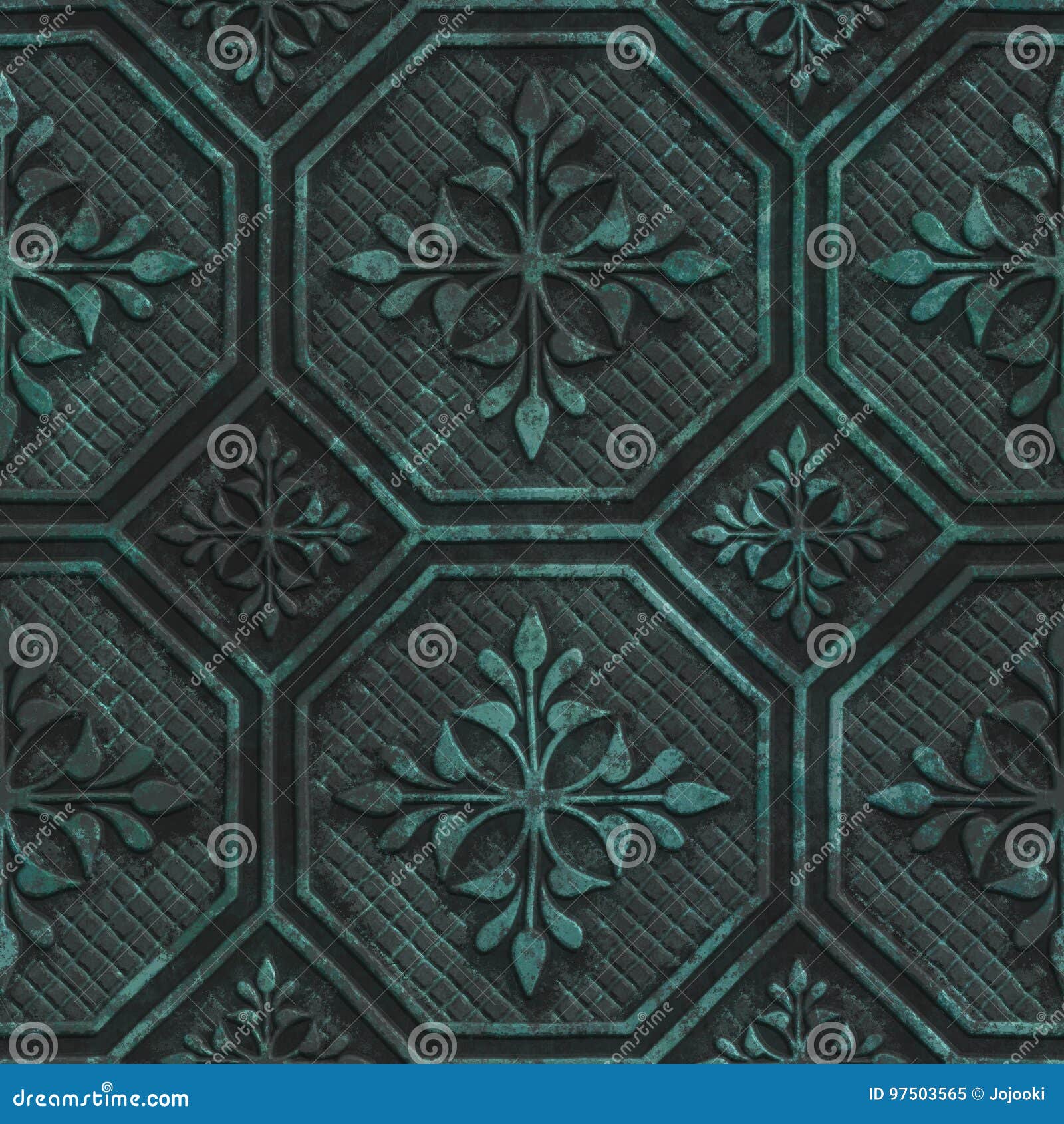 Copper Seamless Texture with Geometric Pattern on a Oxide Metallic ...