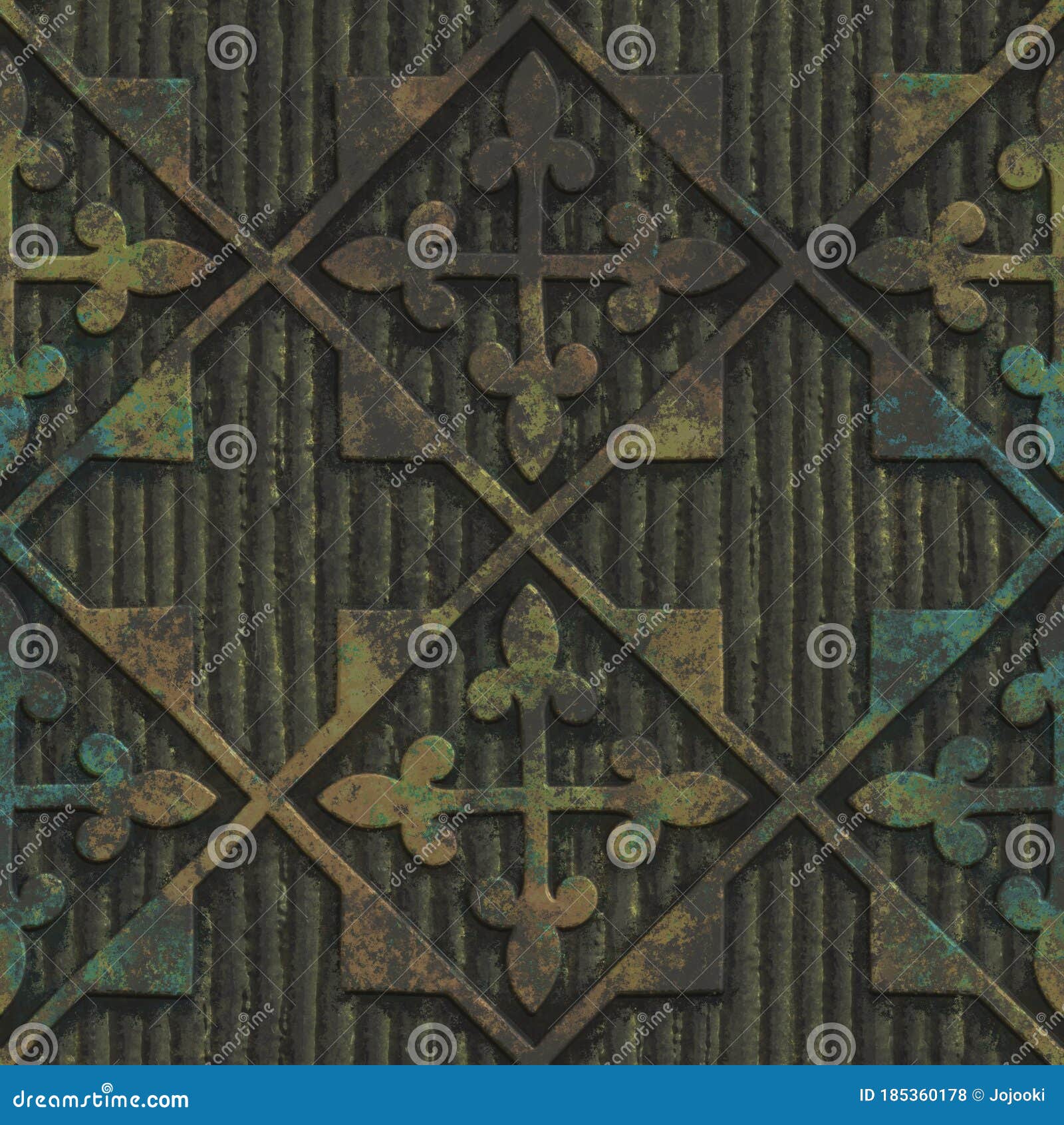 Copper Seamless Texture with Geometric Pattern on a Oxide Metallic ...