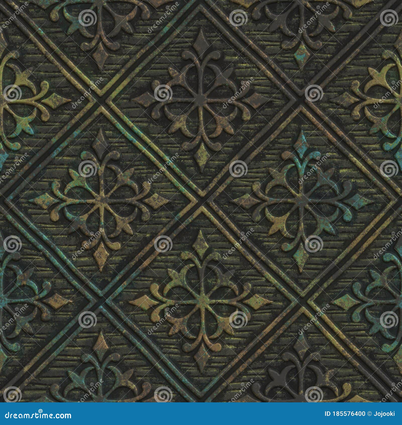 Copper Seamless Texture with Geometric Pattern on a Oxide Metallic ...