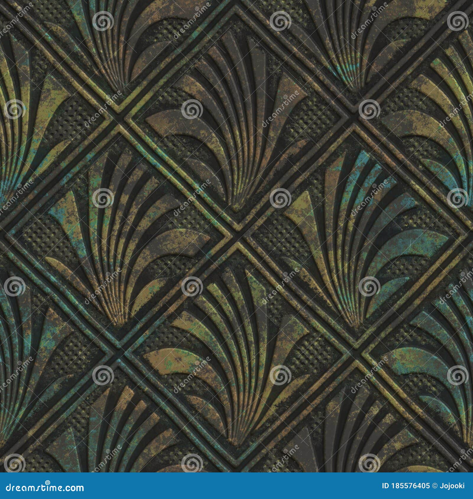 Copper Seamless Texture with Geometric Pattern on a Oxide Metallic ...