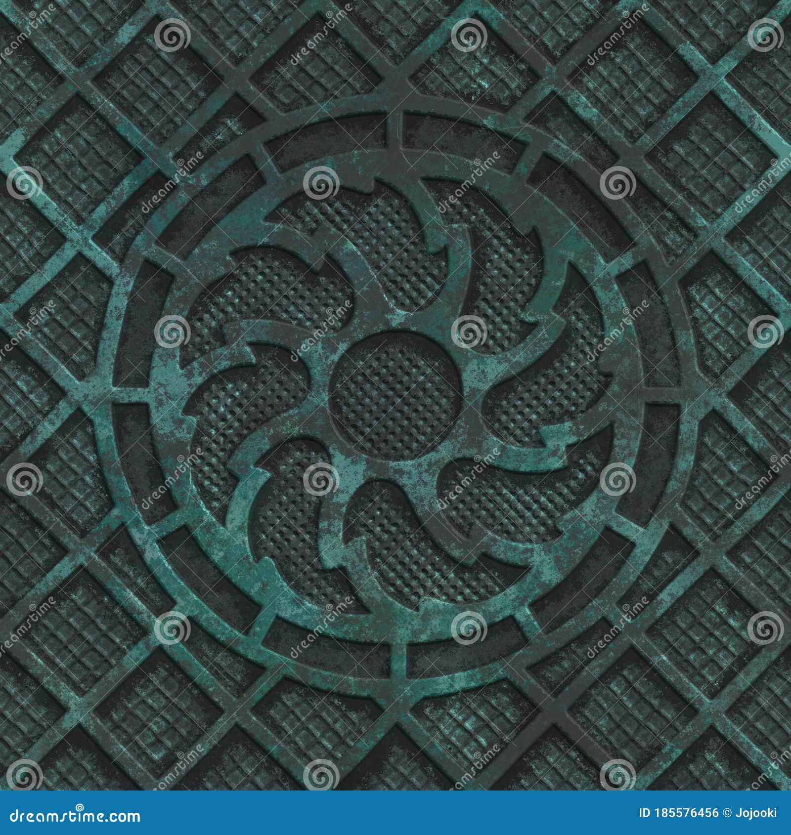 Copper Seamless Texture with Geometric Pattern on a Oxide Metallic ...