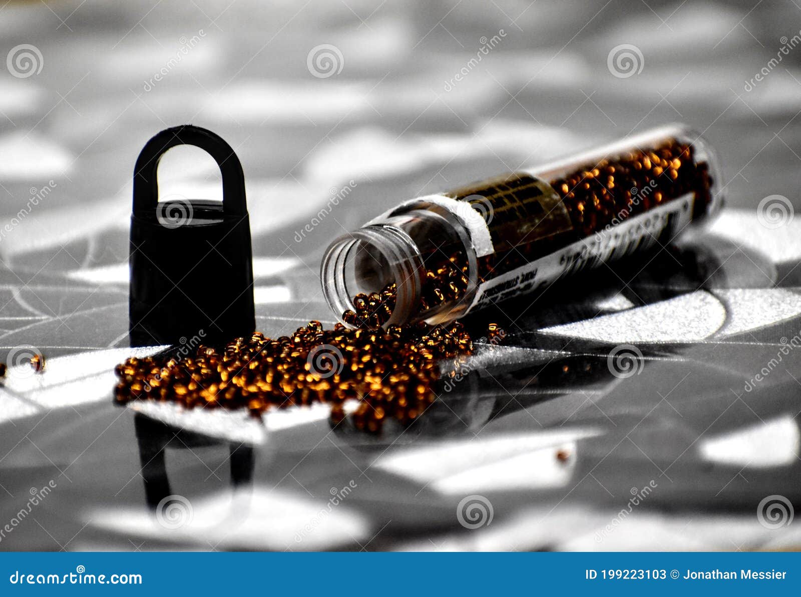 Copper Seed Beads Spilling Out Stock Image - Image of materials, shiny ...