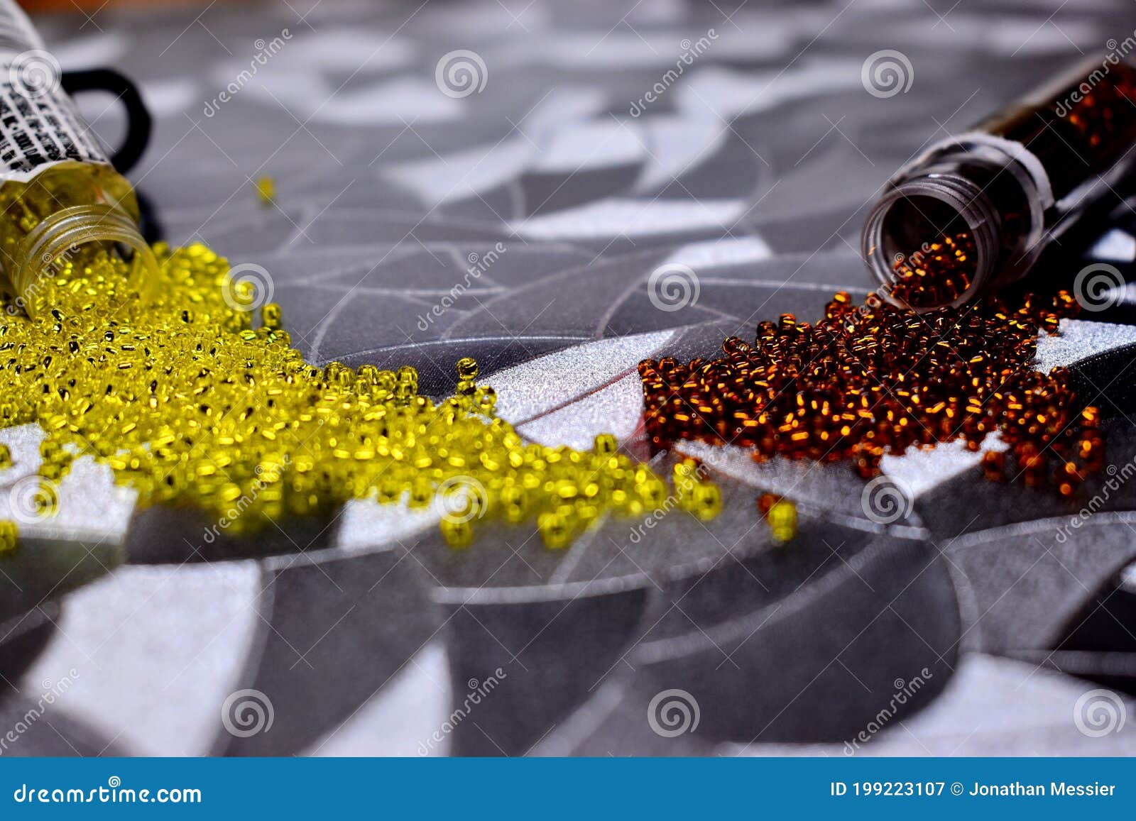 Copper Seed Beads Spilling Out Stock Image - Image of crafts, arts ...