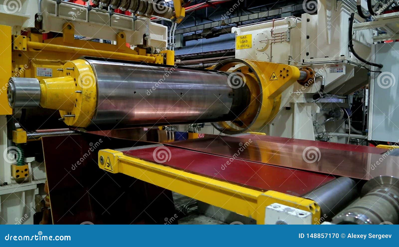 Copper sheet cutting line stock footage. Video of intense - 148857170