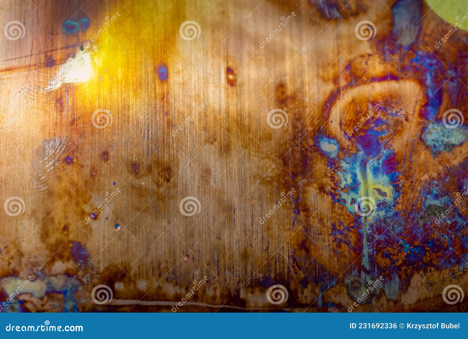 Copper Sheet with Interesting Patterns. Background or Textura Stock ...