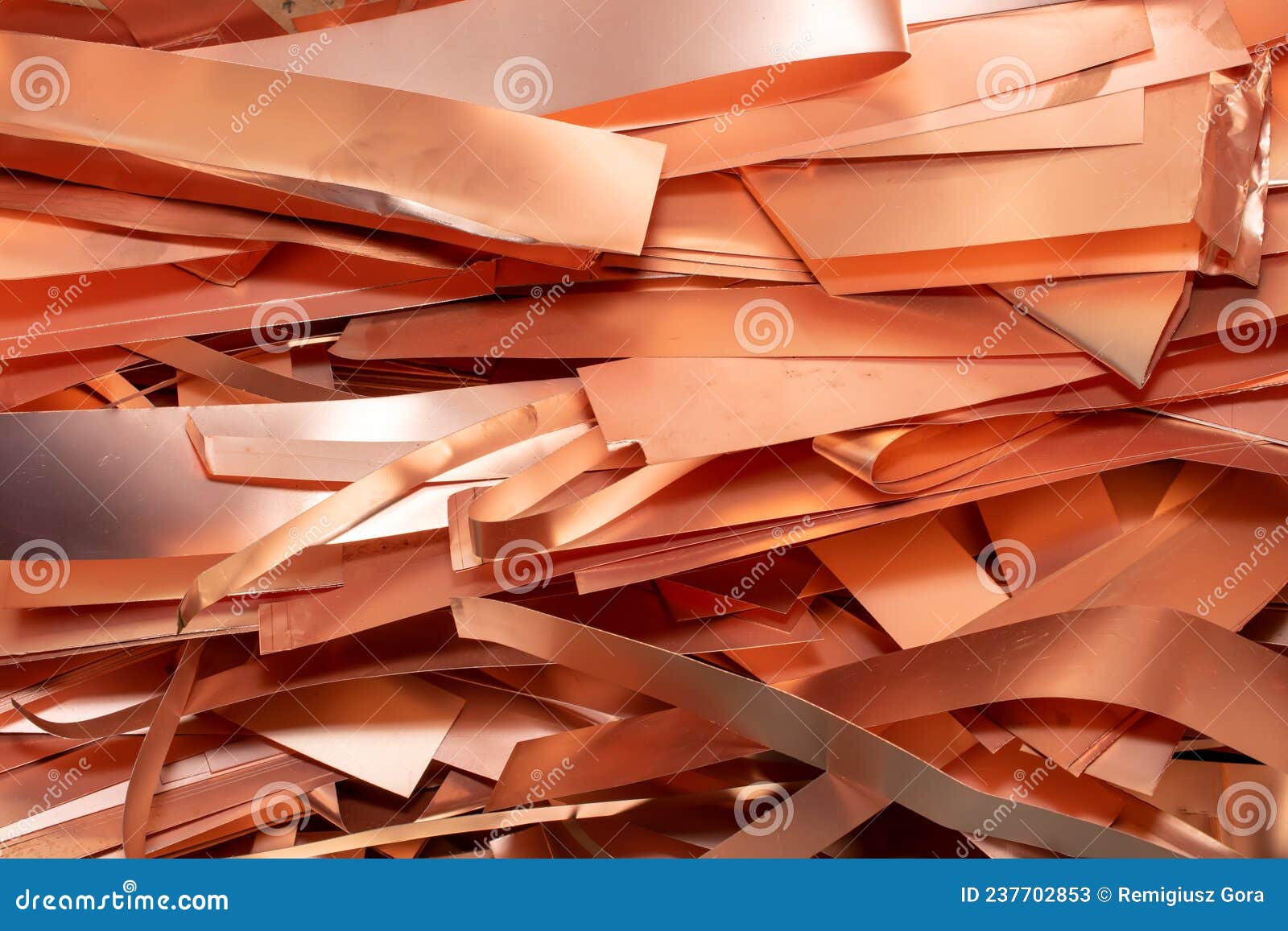 Copper Sheet Scraps, Copper Waste for Recycling Stock Image - Image of ...