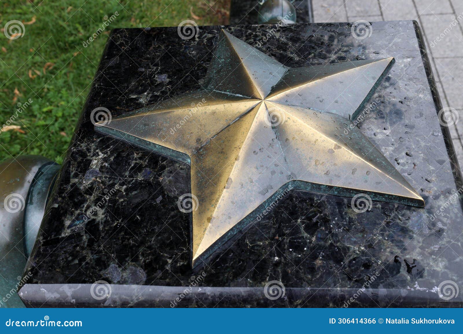 Copper Star on a Marble Base in the Park Stock Photo - Image of mures ...