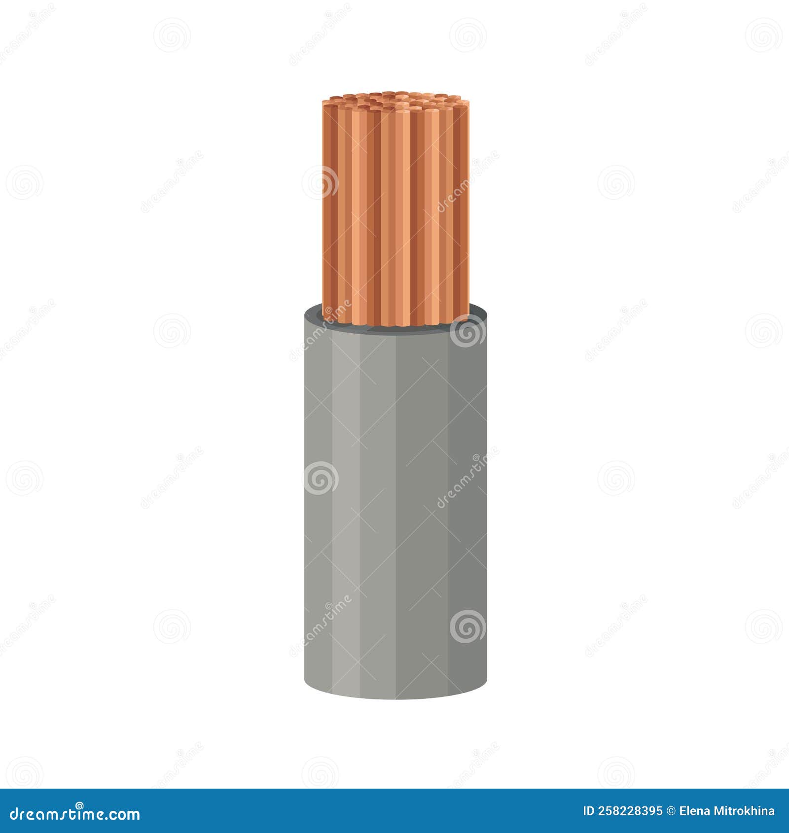 Copper Stranded Wire. a Power Wire with a Large Number of Copper Wires ...