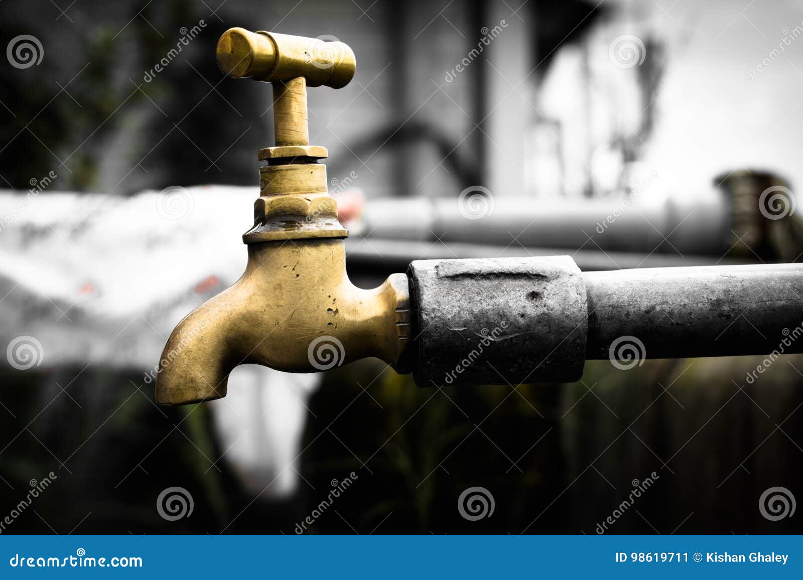 Copper tap stock image. Image of water, house, copper - 98619711