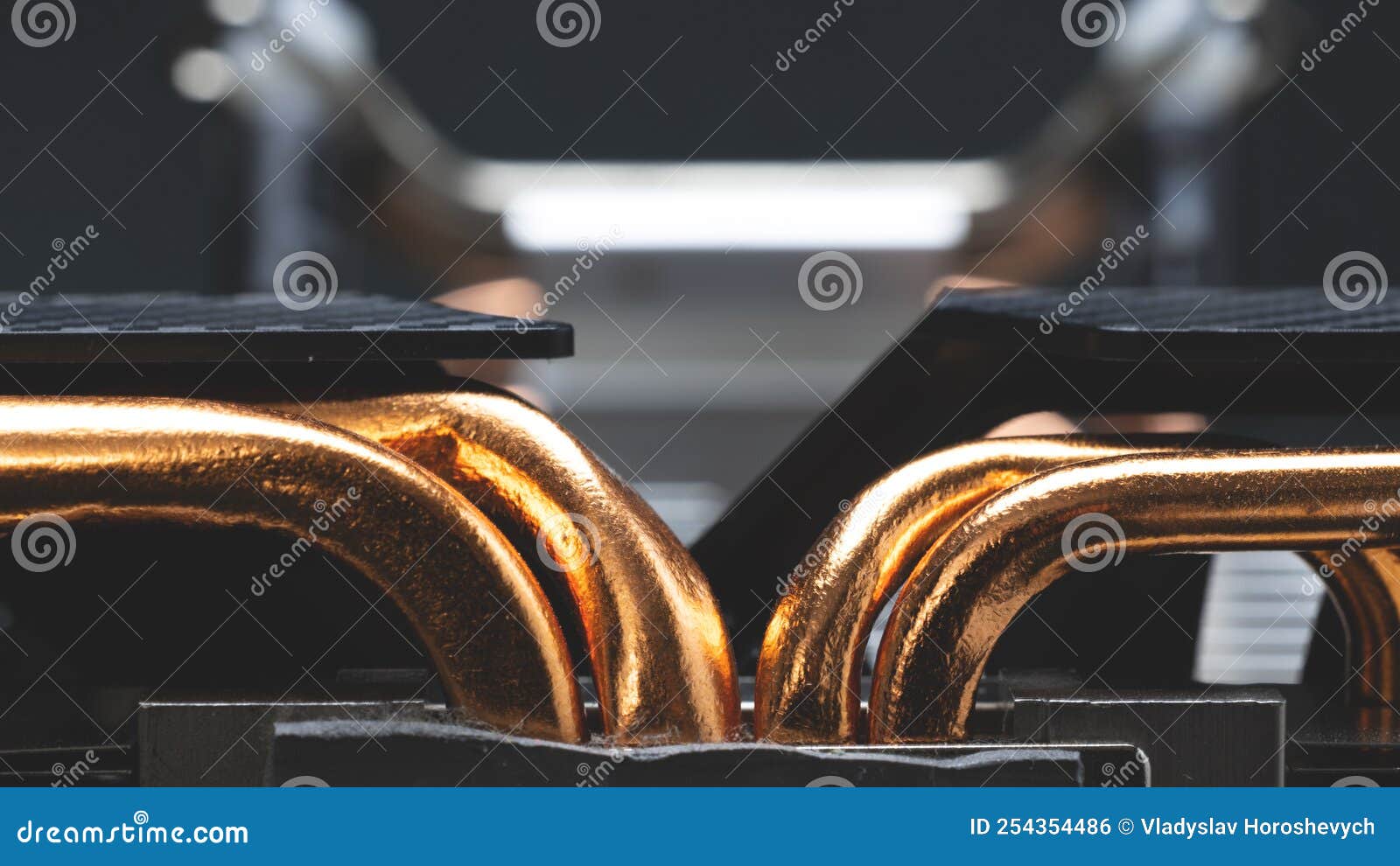 Copper Tubes for Computer Processor Cooling, Close-up Stock Photo ...