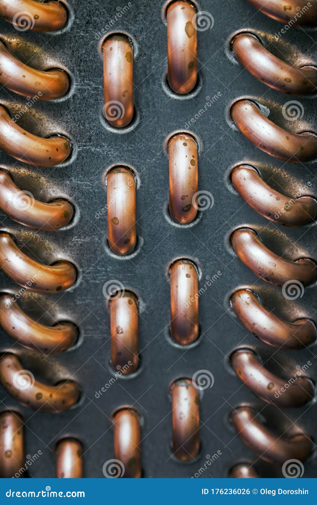 Copper Tubes of Cooling Systems for Climate Technology Stock Photo ...