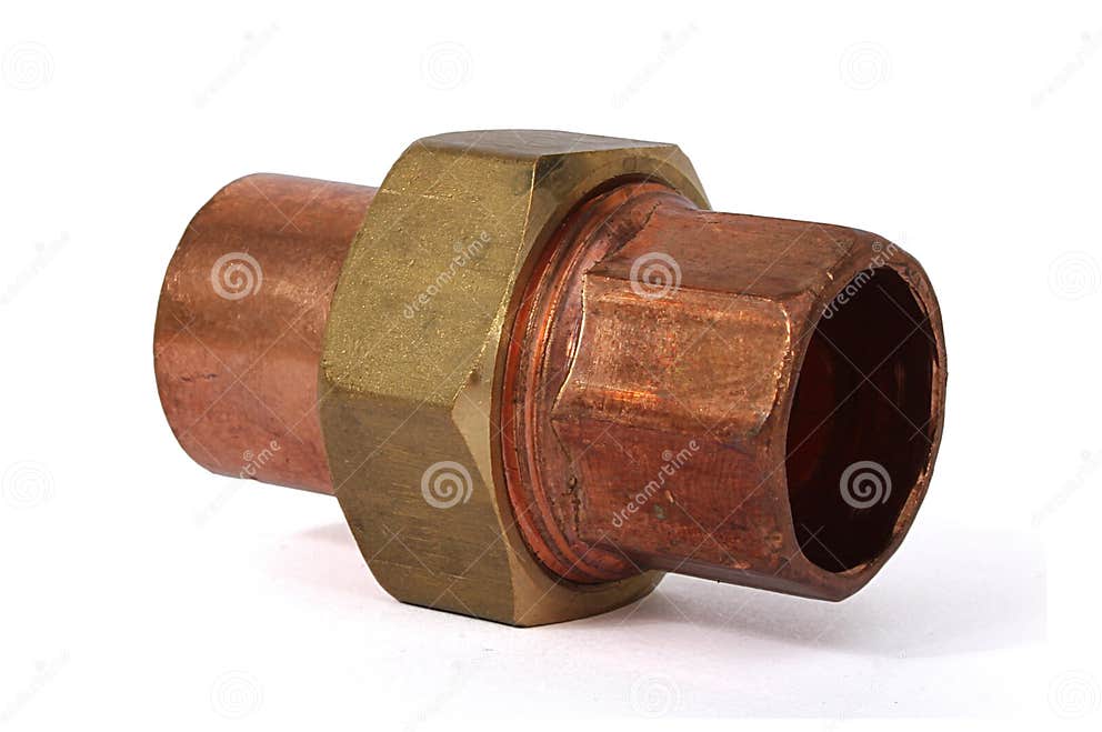 Copper union fitting stock photo. Image of fittings, joint - 17973972