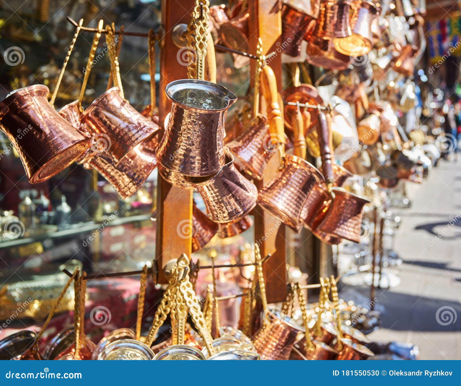 Copper Utensils for Coffee in the Bazaar Stock Photo - Image of bazaar ...