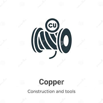 Copper Vector Icon on White Background. Flat Vector Copper Icon Symbol ...