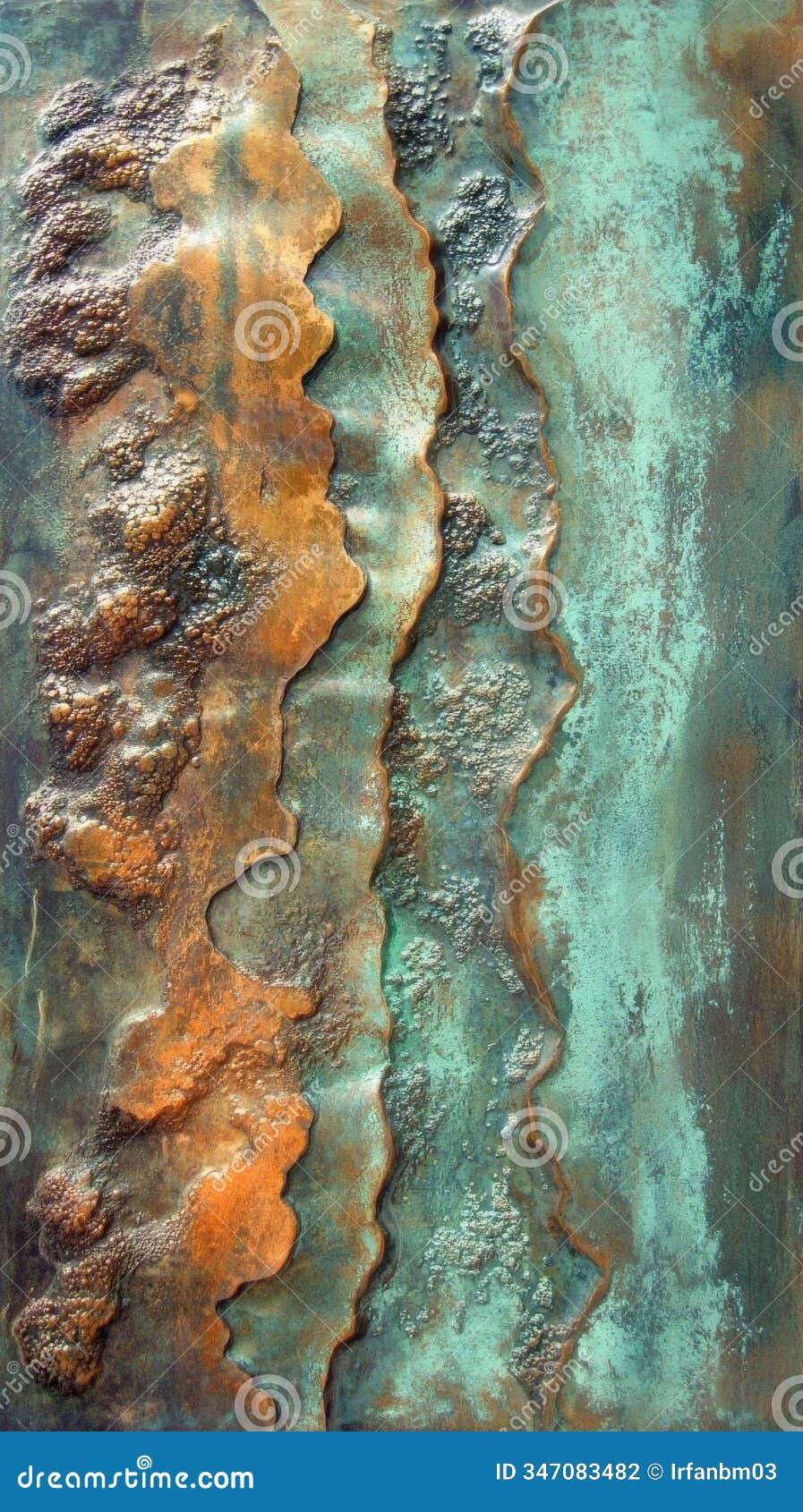Copper and Verdigris, a Study in Texture and Color Stock Illustration ...