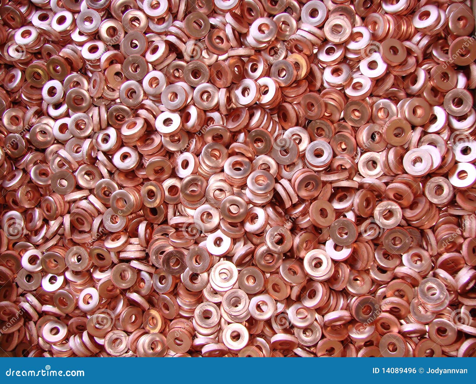Copper washers stock photo. Image of washers, copper - 14089496