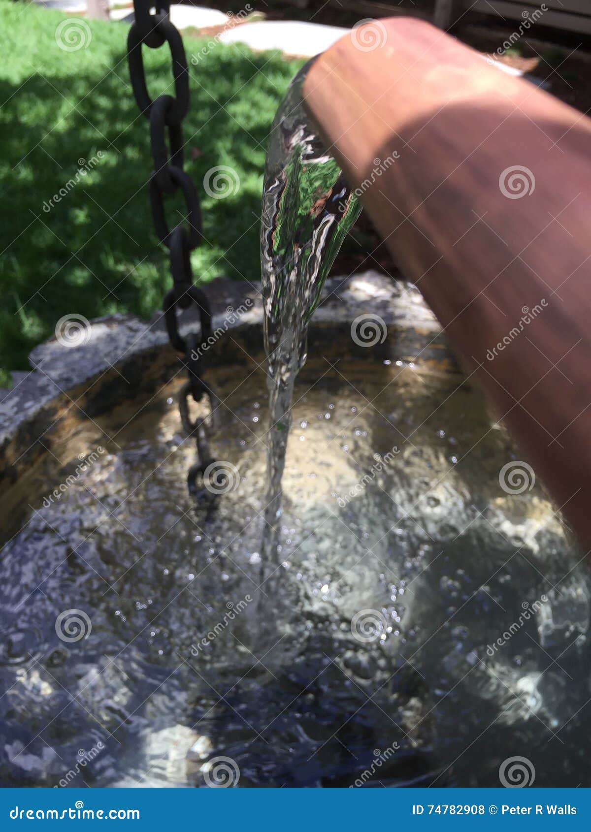 Copper Water feature stock photo. Image of feature, peaceful - 74782908