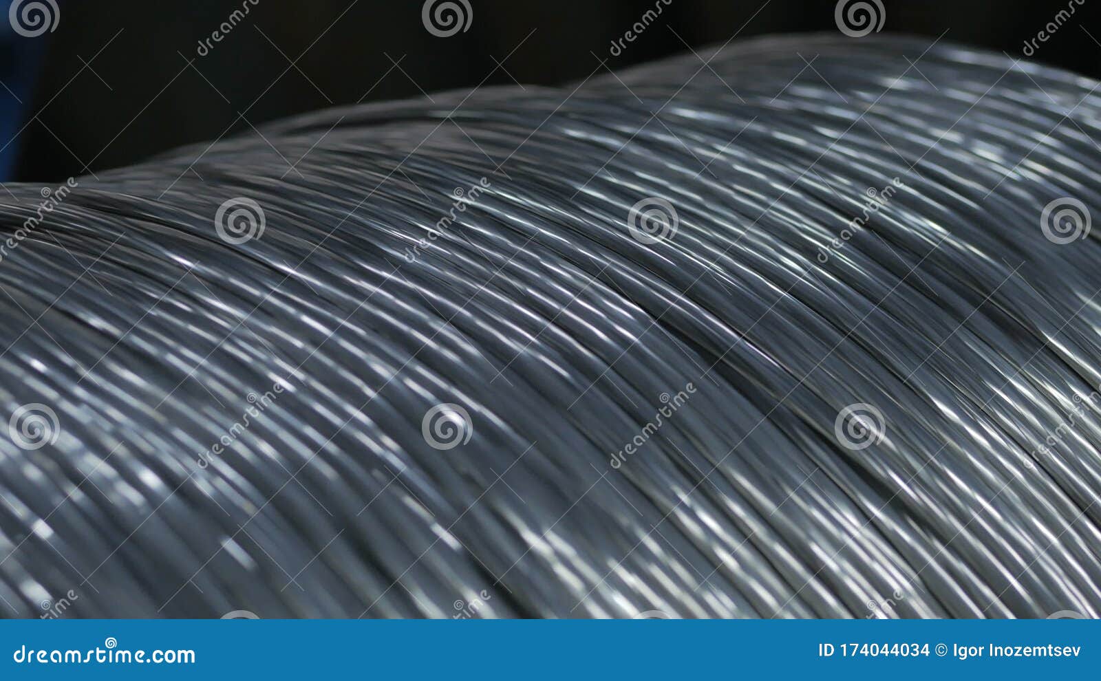 Winding Cable on a Rotating Coil. Production of Electric Cable. Stock ...