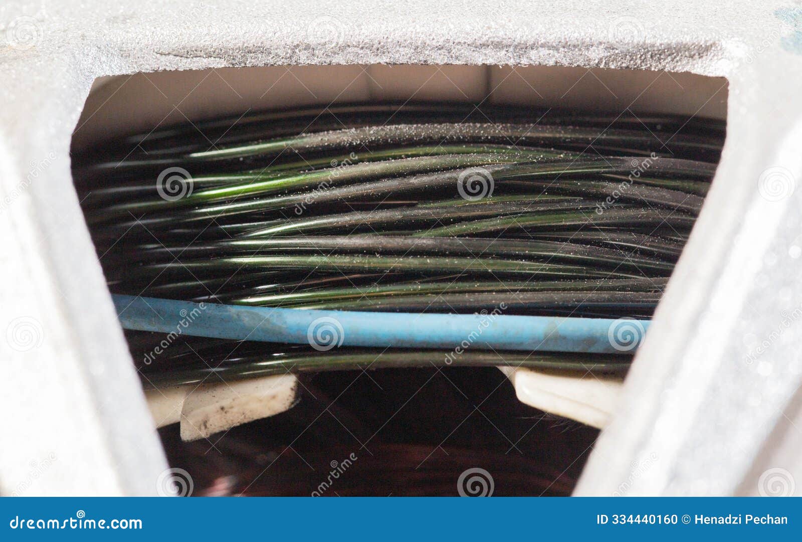 Copper Winding on the Stator of a Three-phase Asynchronous Motor, Macro ...