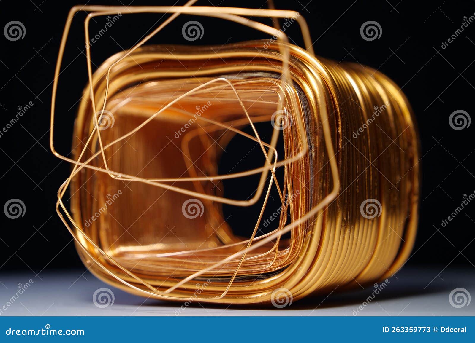 Copper Winding of the Step-down Single-phase Transformer Stock Image ...