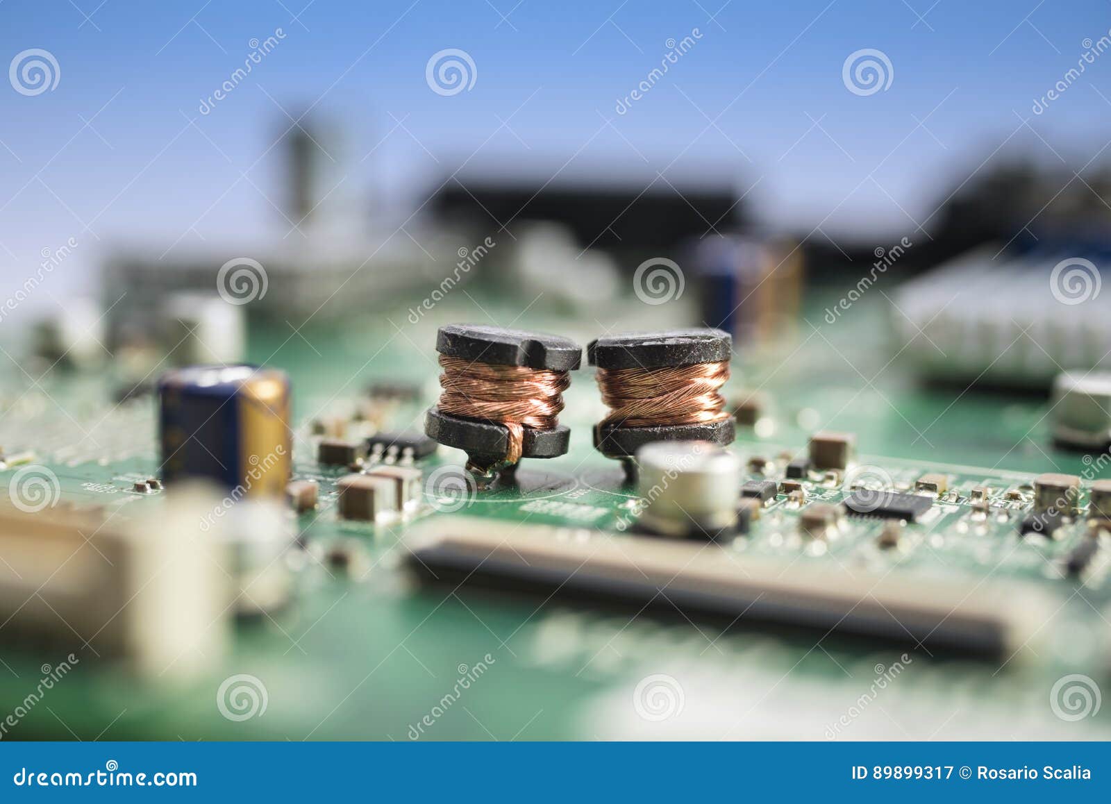 Copper Windings on the Electronic Circuit Stock Image - Image of ...