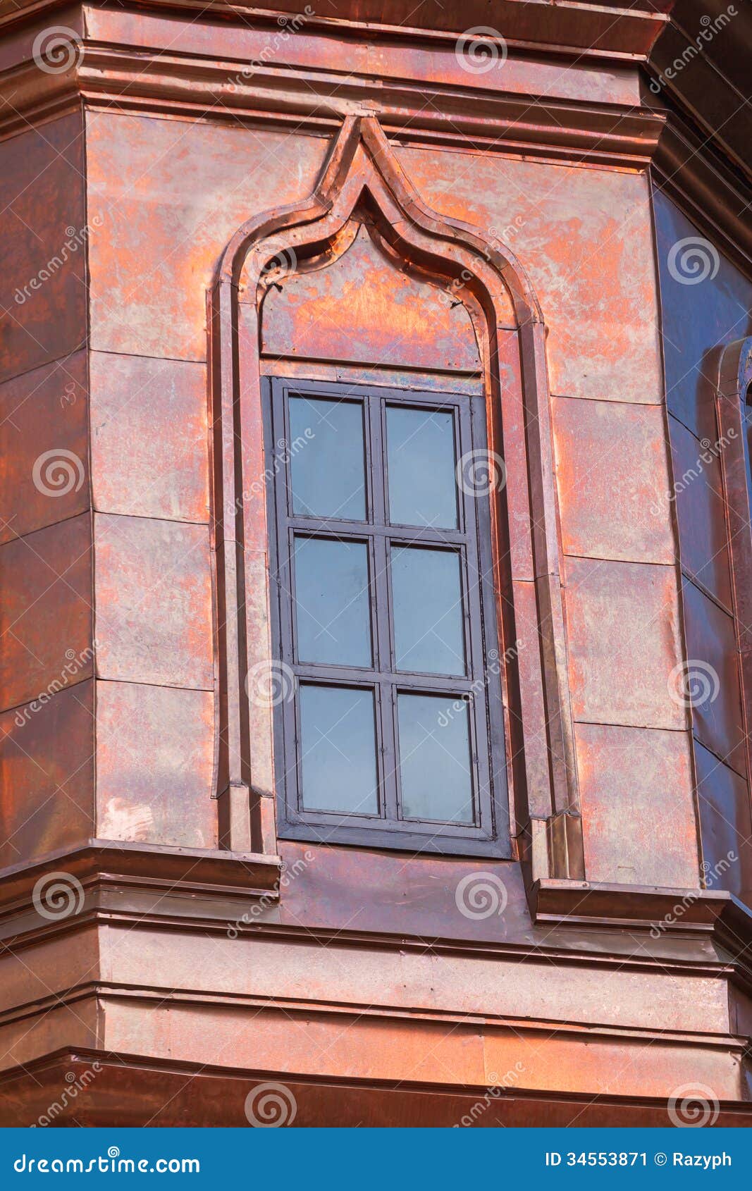 Copper window stock image. Image of design, tower, closeup - 34553871